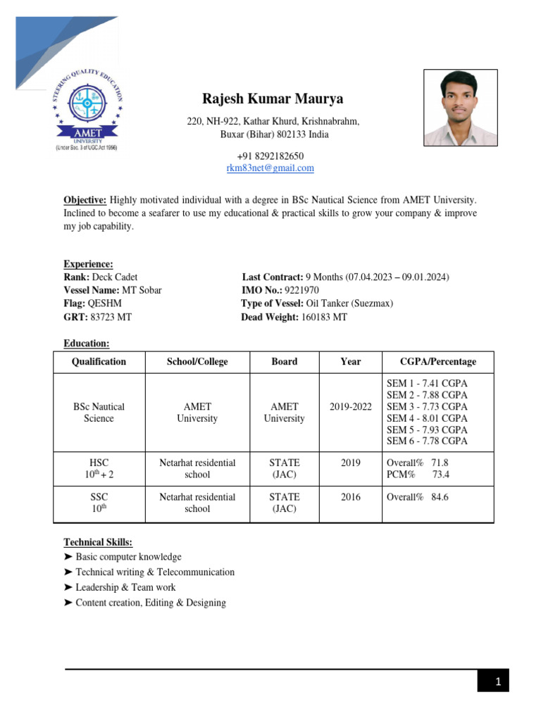 CDT Rajesh Resume | PDF
