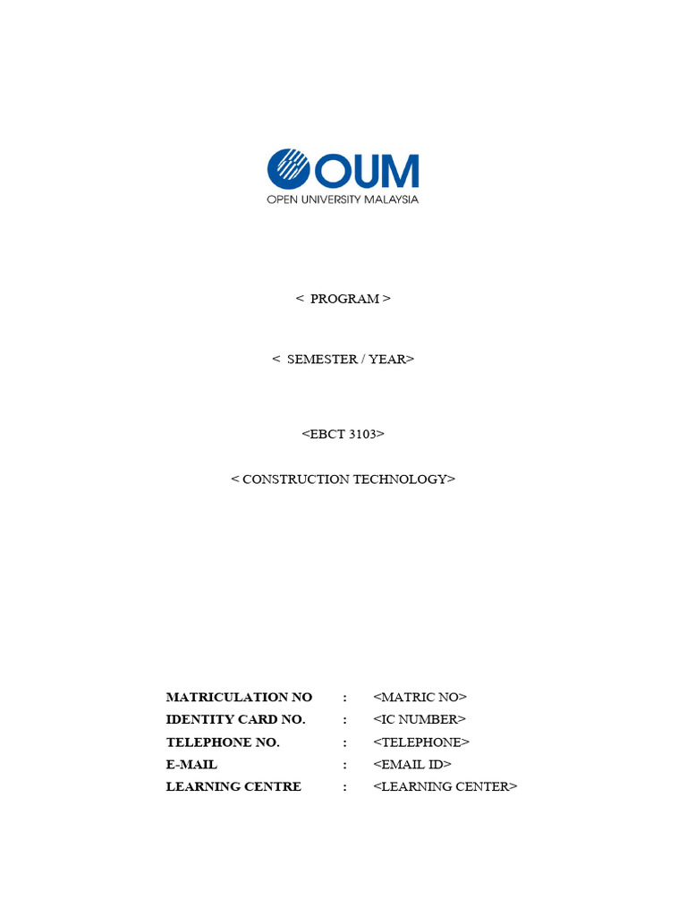 Task1 - EBCT 3103 - Construction Technology - Solution | PDF | Sustainability | Foundation ...