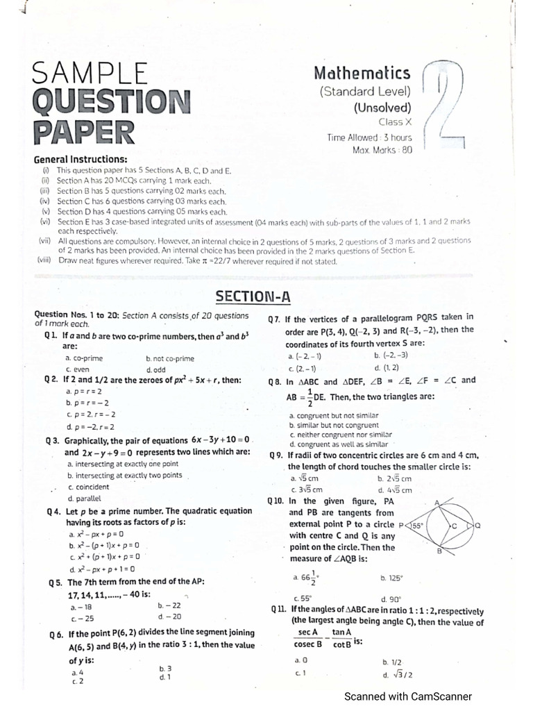 Math SP-2 (80mrks) mm2024 | PDF