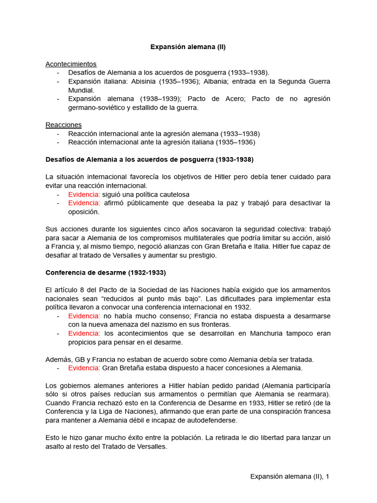 Expansión Alemana (II) | PDF | Alemania nazi | Adolf Hitler