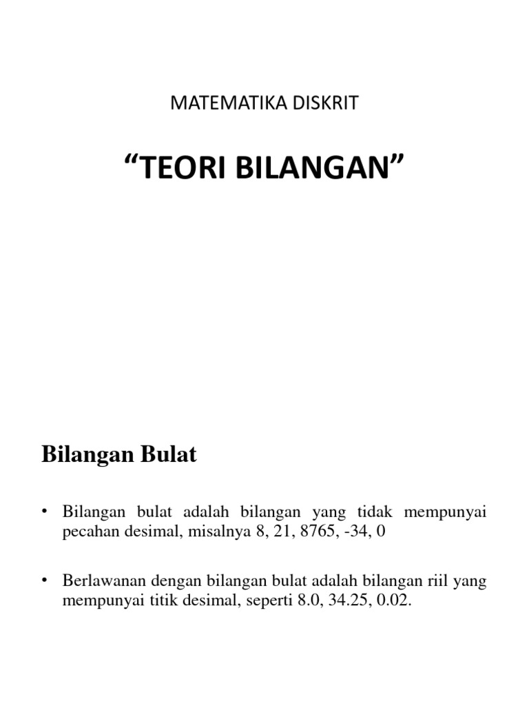 Teori Bilangan Diskrit | PDF