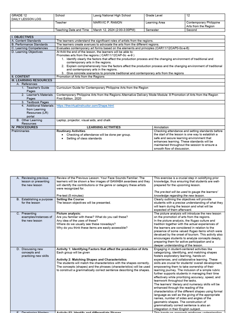LP COT4 CPAR Factors | PDF | Learning | Knowledge