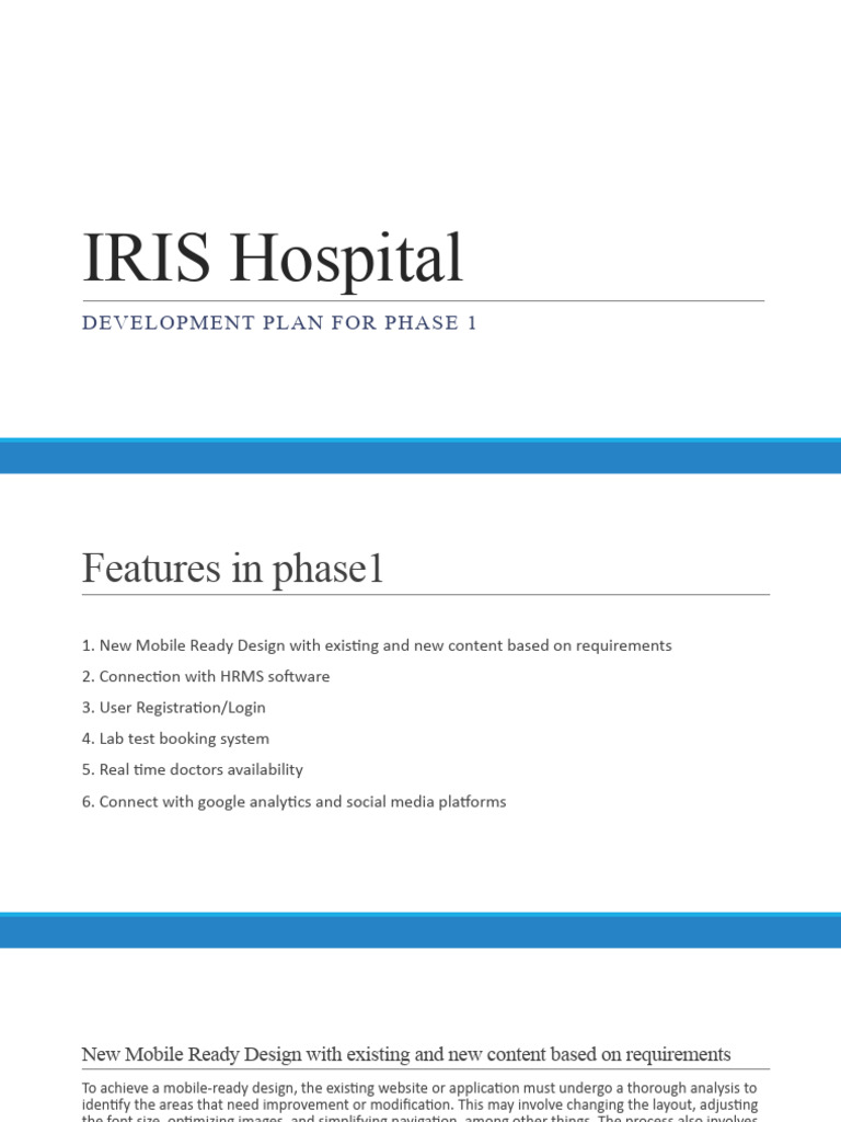 IRIS Hospital-Phase 1 Development | PDF | Websites | Application Software