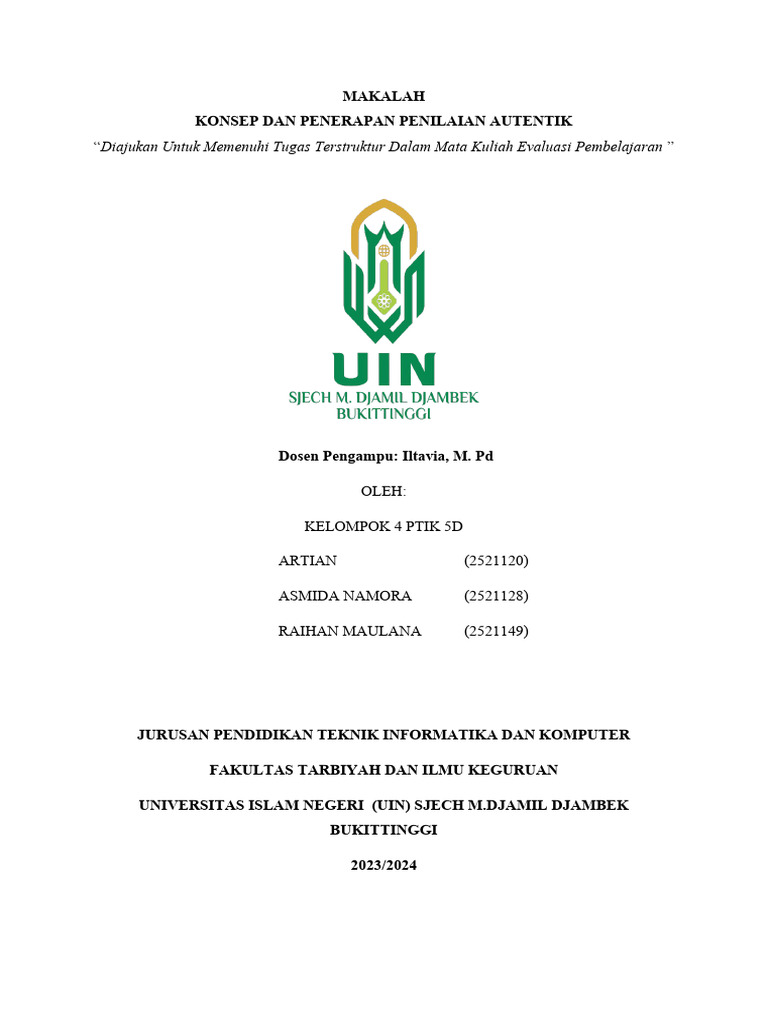 Makalah Evaluasi Pembelajaran Kel.4 | PDF