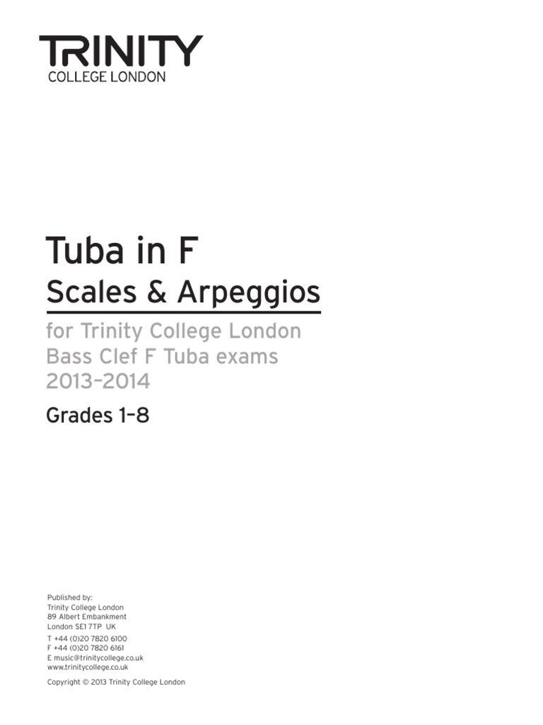 F Tuba Scales & Arps 2013-2014 Final | PDF | Tuba | Scale (Music)