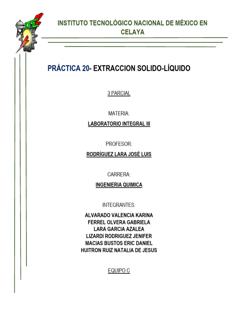 Extracción Sólido-Líquido en Química | PDF | Solvente | Solubilidad