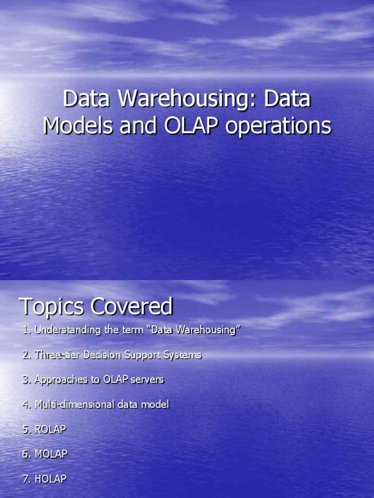 Data Warehousing: Data Models and OLAP Operations | PDF | Data ...