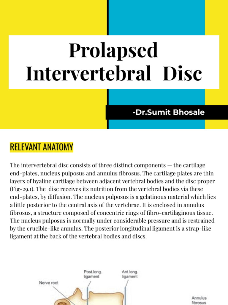 Prolapsed Intervertebral Disc | PDF | Back Pain | Vertebral Column