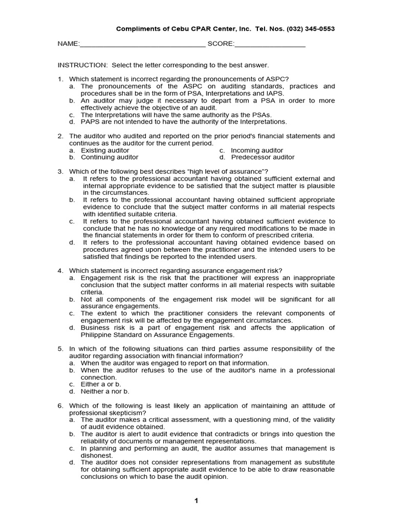 Psa Challenge2-Done | PDF | Audit | Auditor's Report