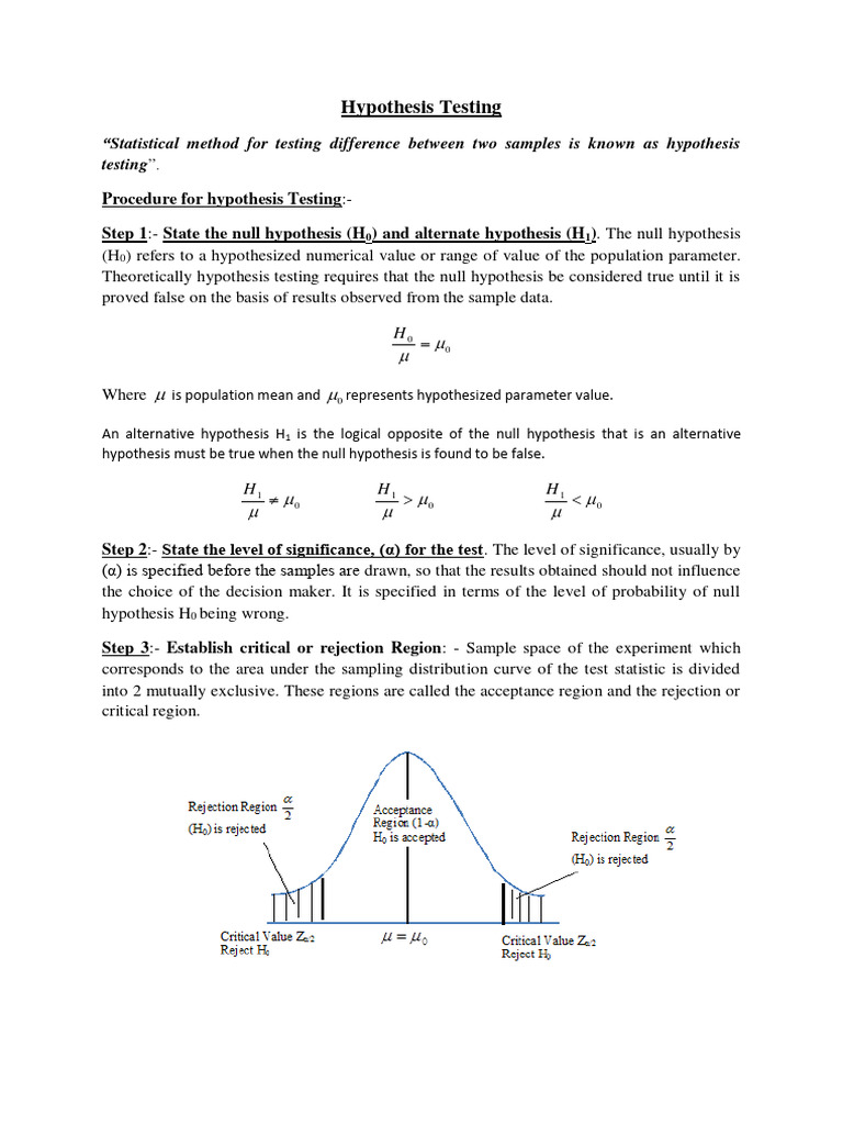 Business Statistics - UNIT 5 | PDF | Statistical Hypothesis Testing ...