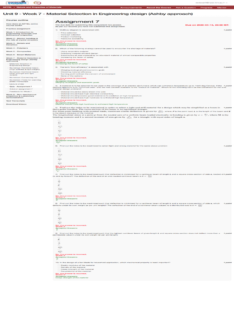 Noc20 Me13 Assigment 7 | PDF