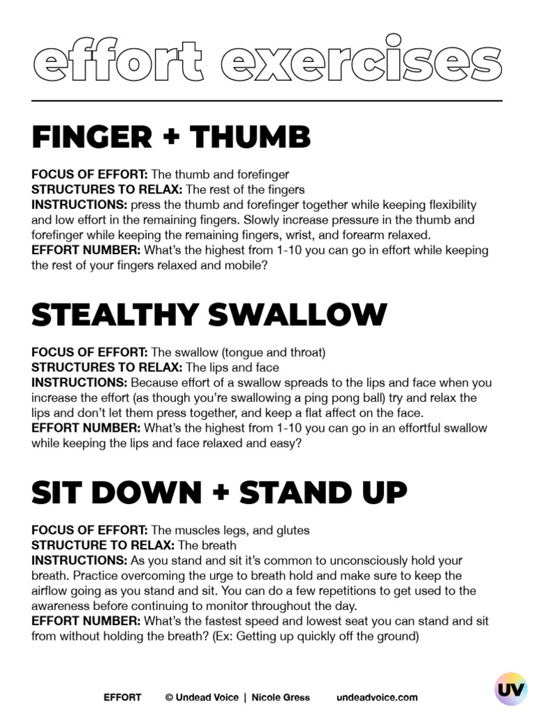 Effort Exercises for Relaxation | PDF