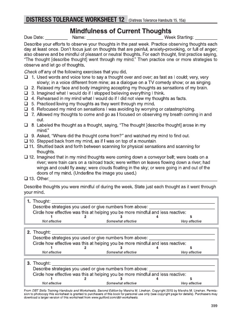 Week 4 Distress Tolerance | PDF