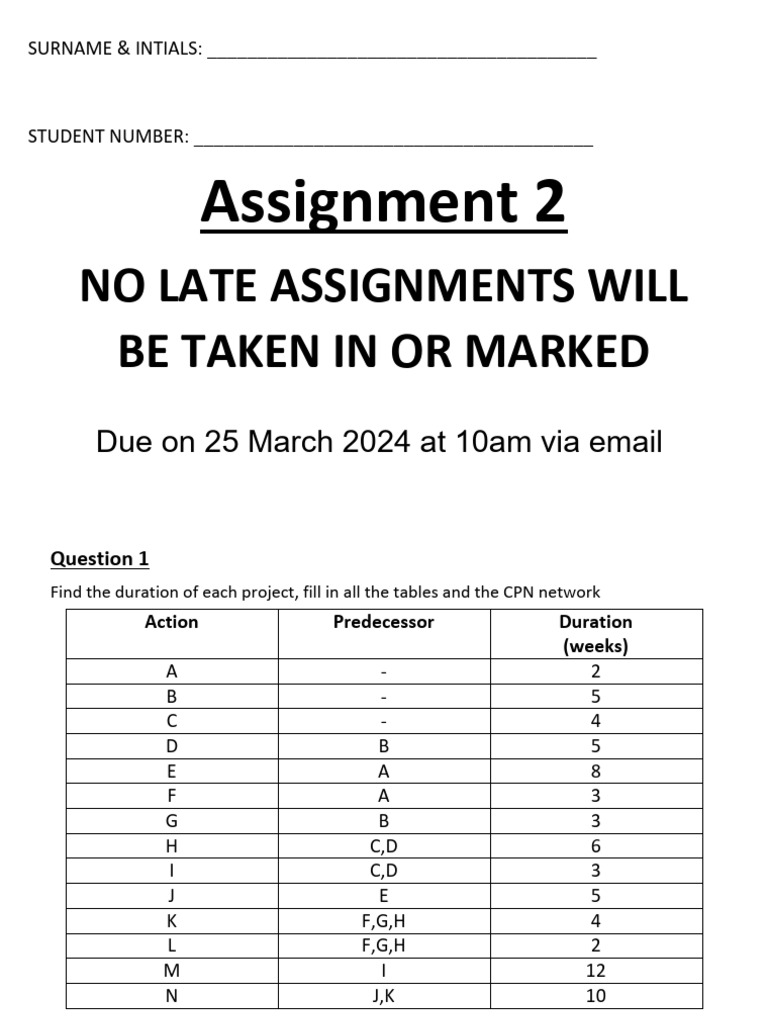 Assignment 2 Project Management Pdf 2471
