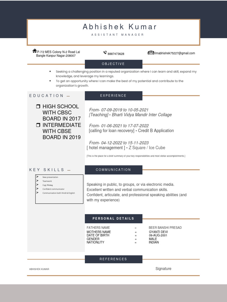 Resume Abhishek | PDF | Human Communication | Communication