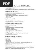 UPSC Drug Inspector Syllabus | PDF | Pharmacy | Drugs