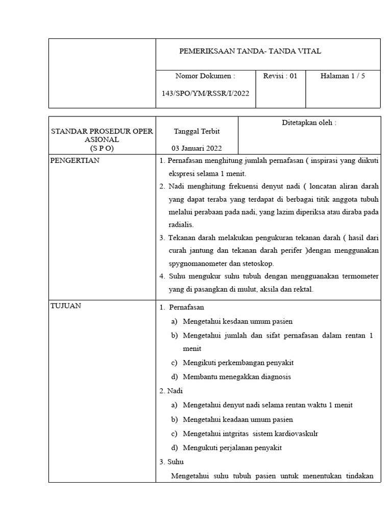 SPO Pemeriksaan TTV 7 | PDF