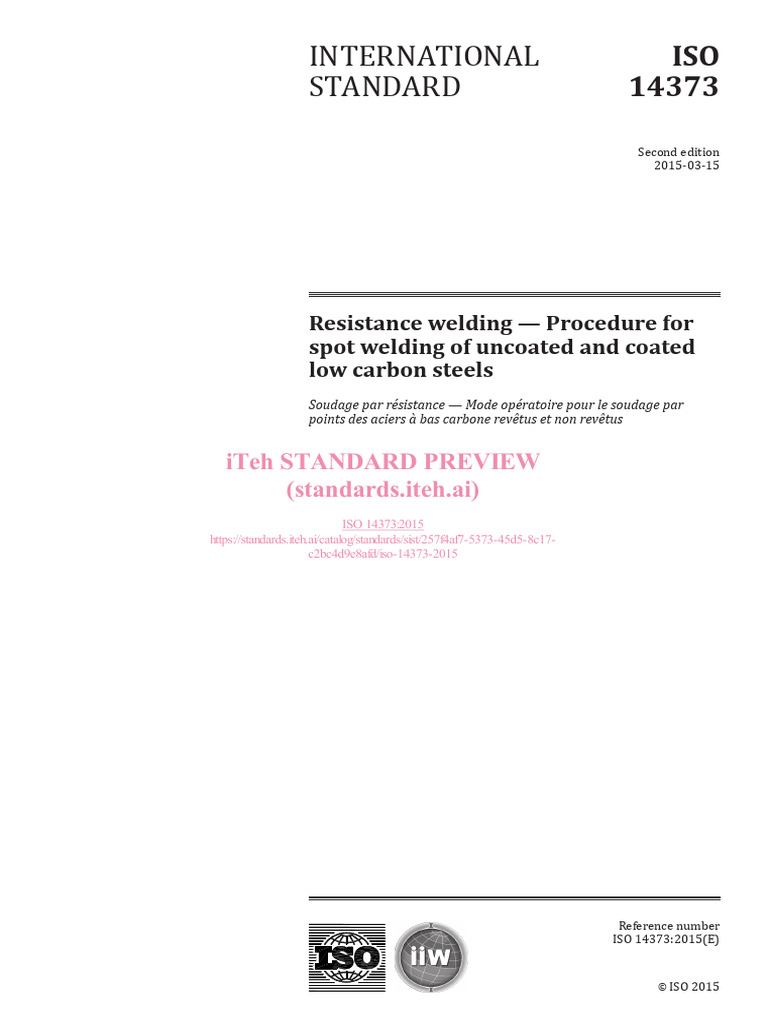 ISO-14373-2015 | PDF | Welding | Construction