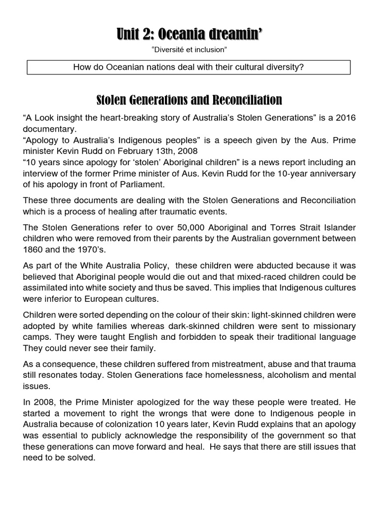 Stolen Generations: Healing Through Art | PDF | Indigenous Australians | Māori People