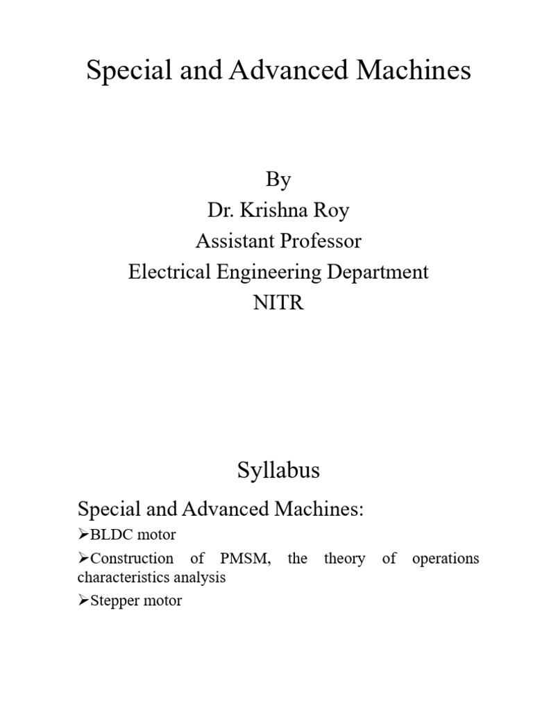 Special and Advanced Machines | PDF | Electric Motor | Manufactured Goods