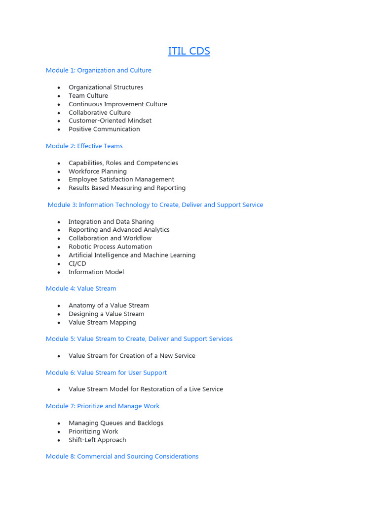 ITIL CDS | PDF