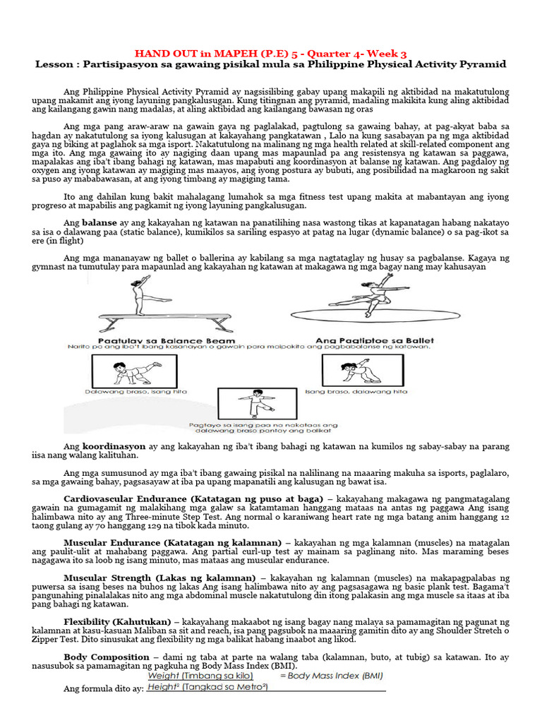 MApeh Worksheet April 15 16 | PDF