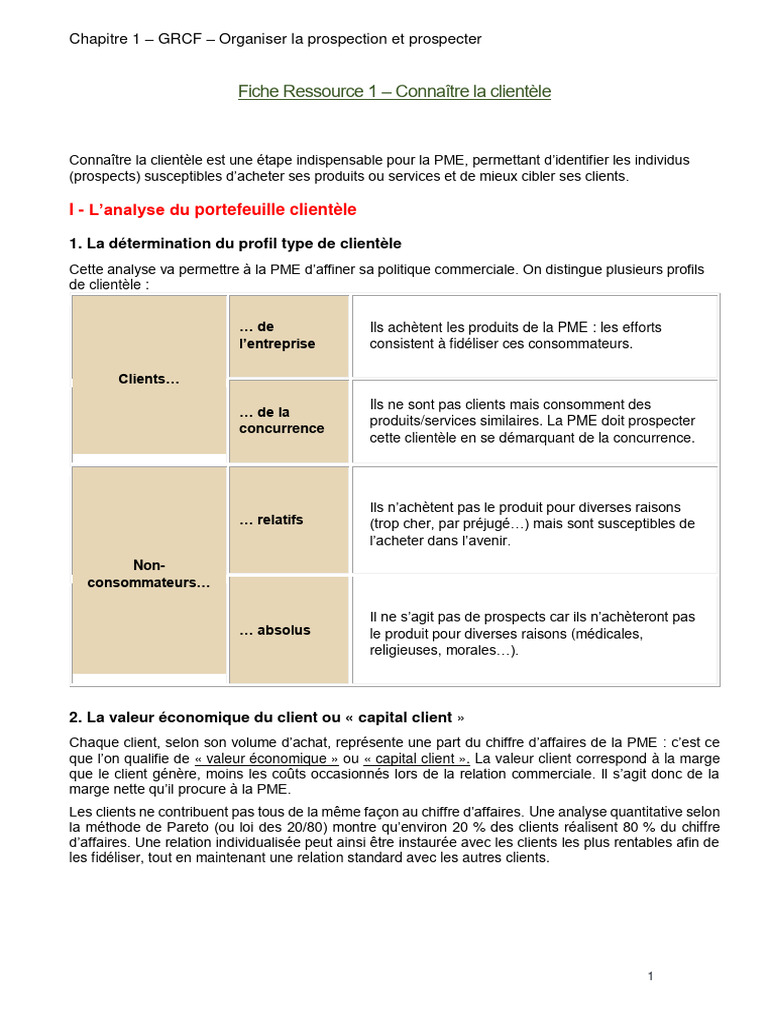 Organiser la prospection en PME | PDF | Gestion de la relation client ...