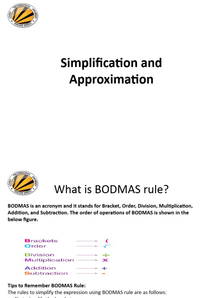 Lecture4Simplification and Approximation | PDF | Multiplication | Numbers