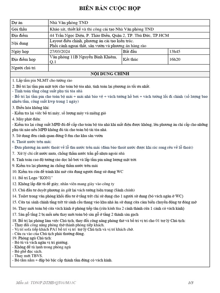 TDN - pdthĐ.qt01.M11C - Bien Ban Hop Ngày 270324 | PDF