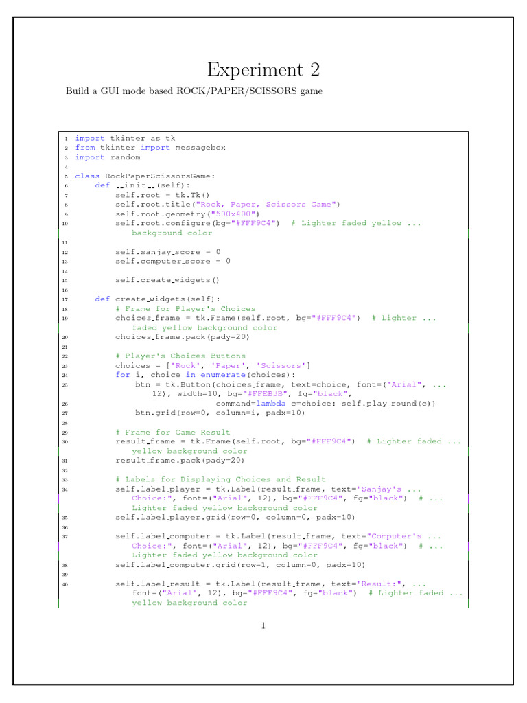 3-Rock Paper Scissors Report | PDF | Graphical User Interfaces | System Software