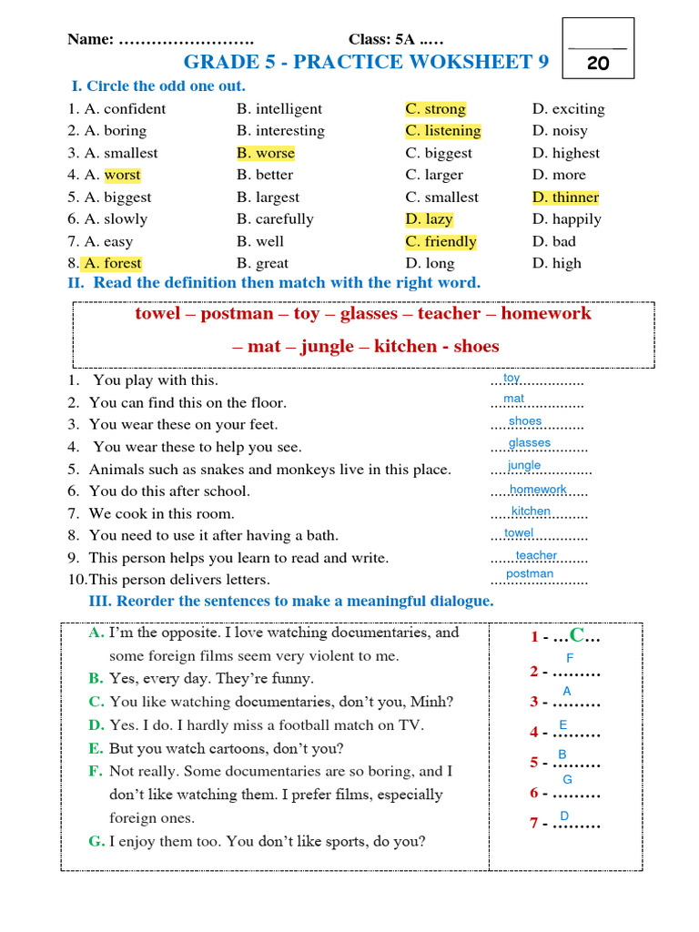 Grade 6 Practice Test 9 | PDF