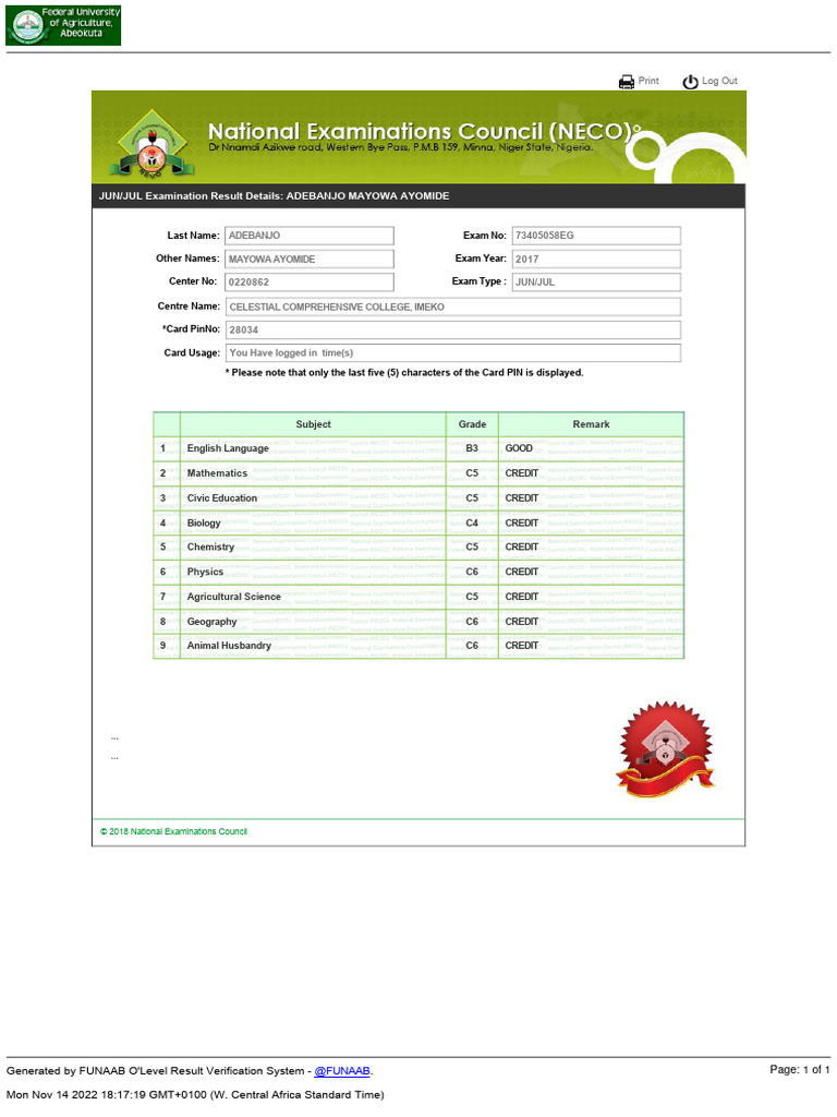 73405058eg Neco 2017 1 | PDF