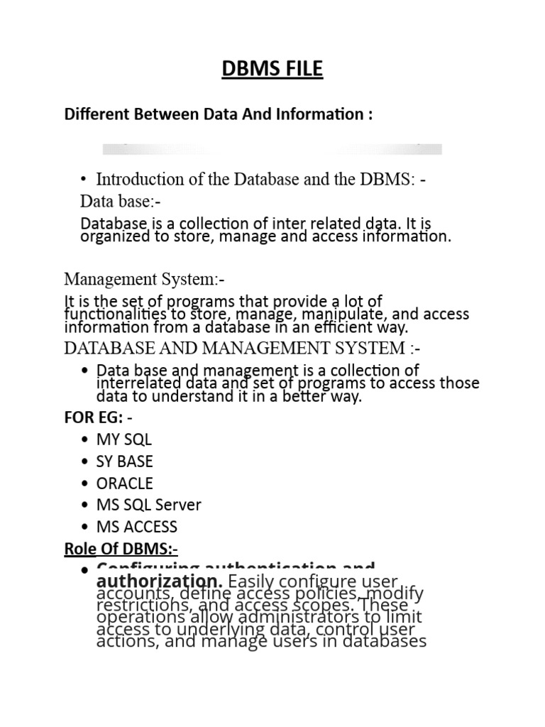 DBMS file | PDF | Databases | Sql DBMS file | PDF | Databases | Sql