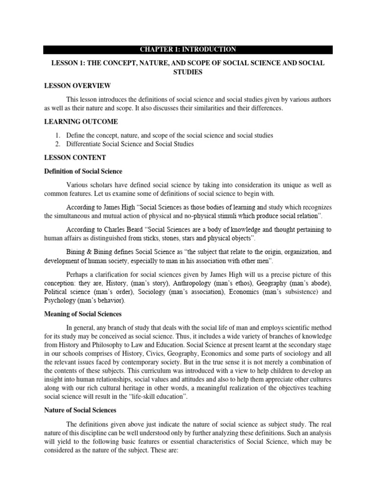 Chapter 1 Lesson 1 | PDF | Social Sciences | Science