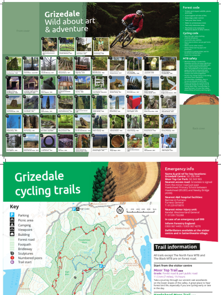 Grizedale Art and Mountain Bike Routes Map 2021 | Download Free PDF ...