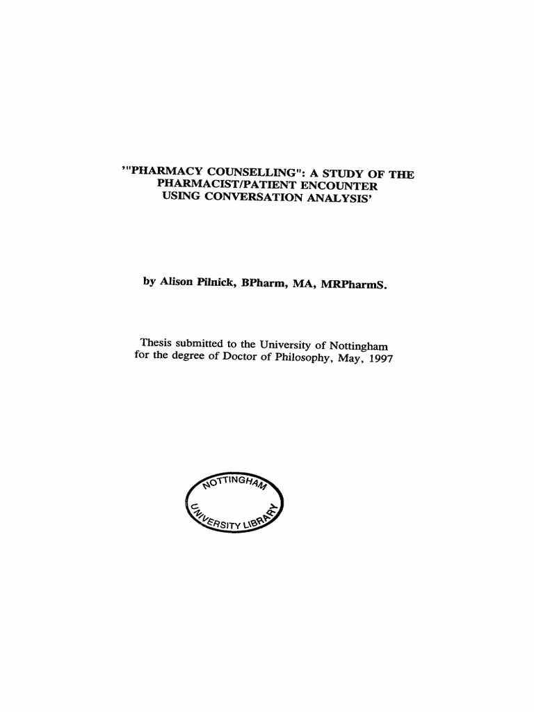 A. Pilnick | Download Free PDF | Pharmacy | Pharmacist