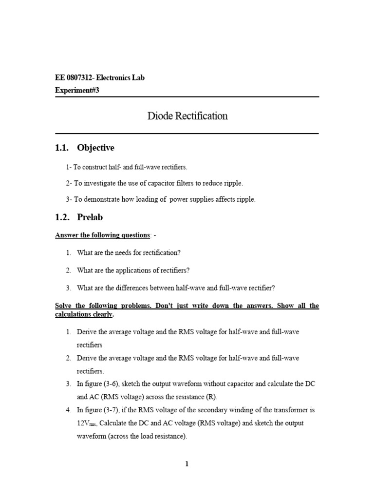 Exp 3 | PDF | Rectifier | Electrical Engineering