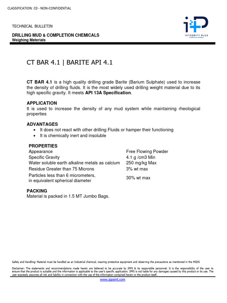 Barite Api 13a 4.1 - Ipps | PDF