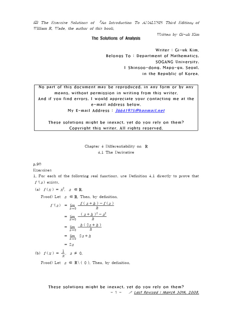 Analysis Solutions (Chapter 4) | PDF | Logarithm | Trigonometric Functions
