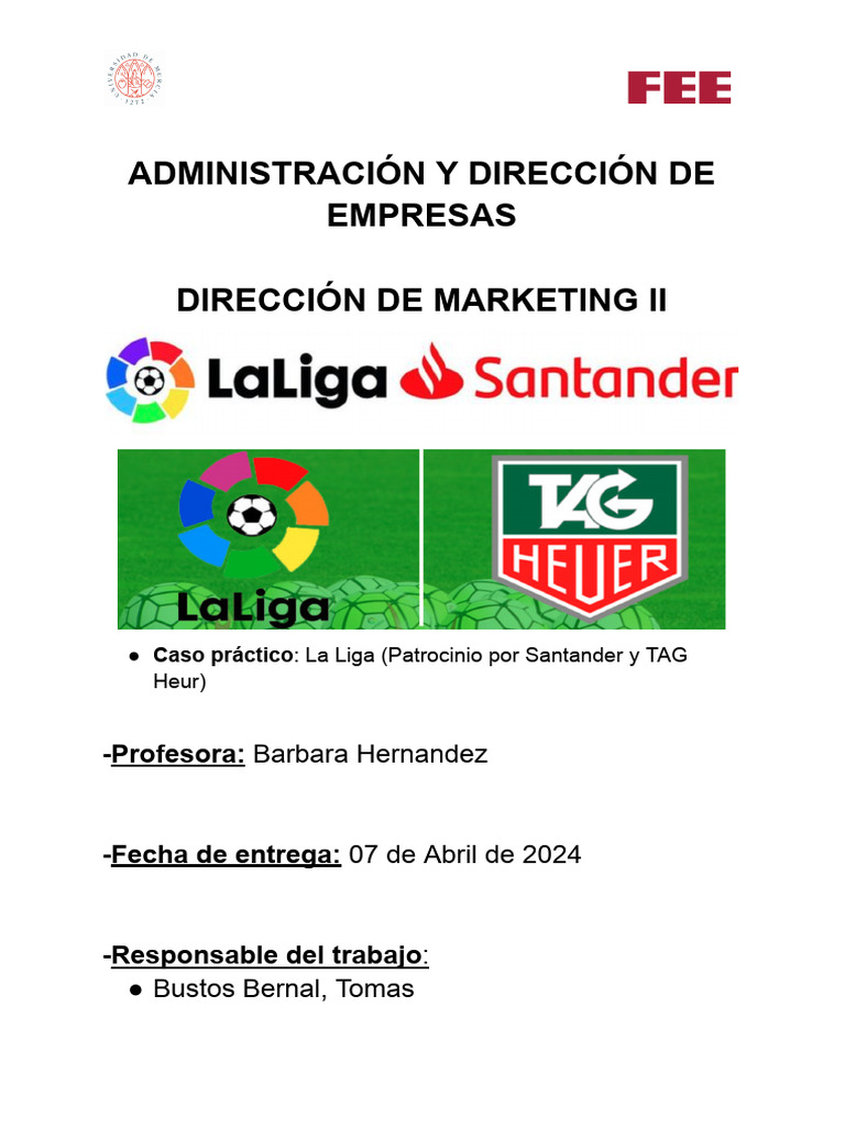Caso Practico LaLiga Tomas Busutos | PDF | la Liga | Patrocinador (Comercial)
