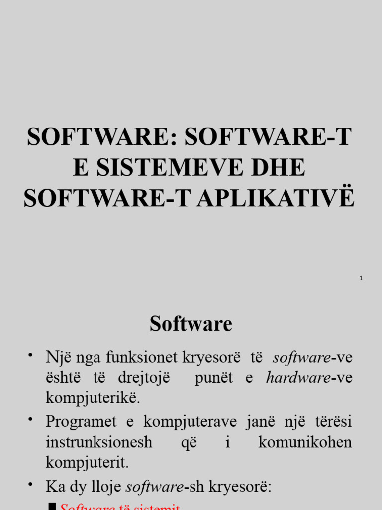 Software: Software-T E Sistemeve Dhe Software-T Aplikativë | PDF