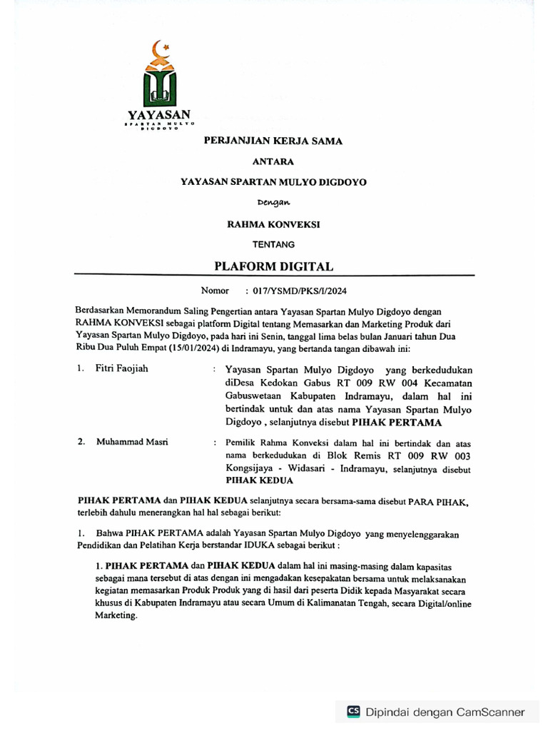 Platform Digital Spartan - Rahma Konveksi | PDF