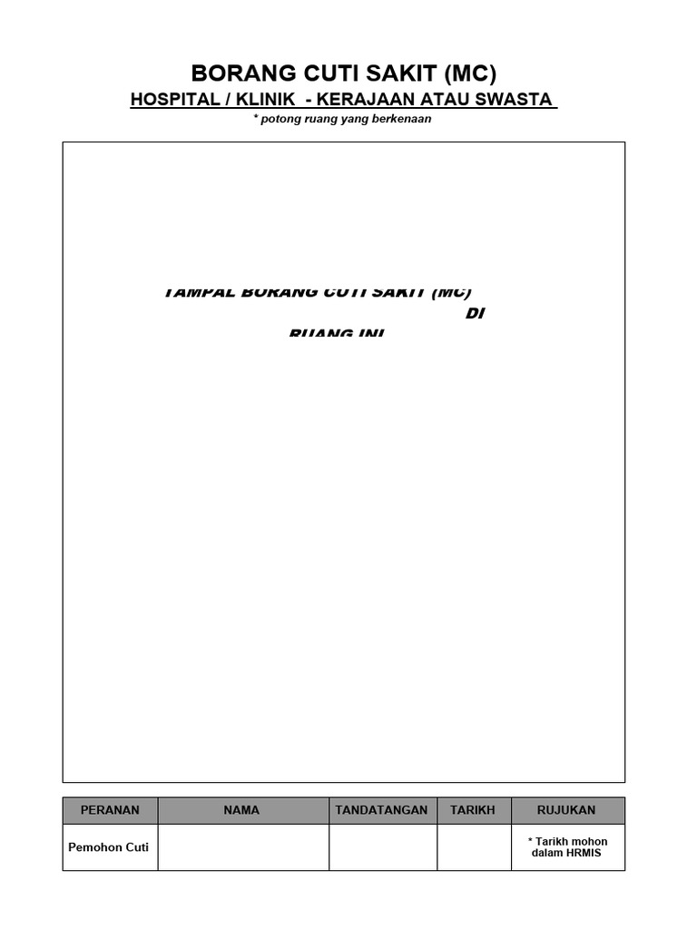 Lampiran Cuti Sakit | PDF