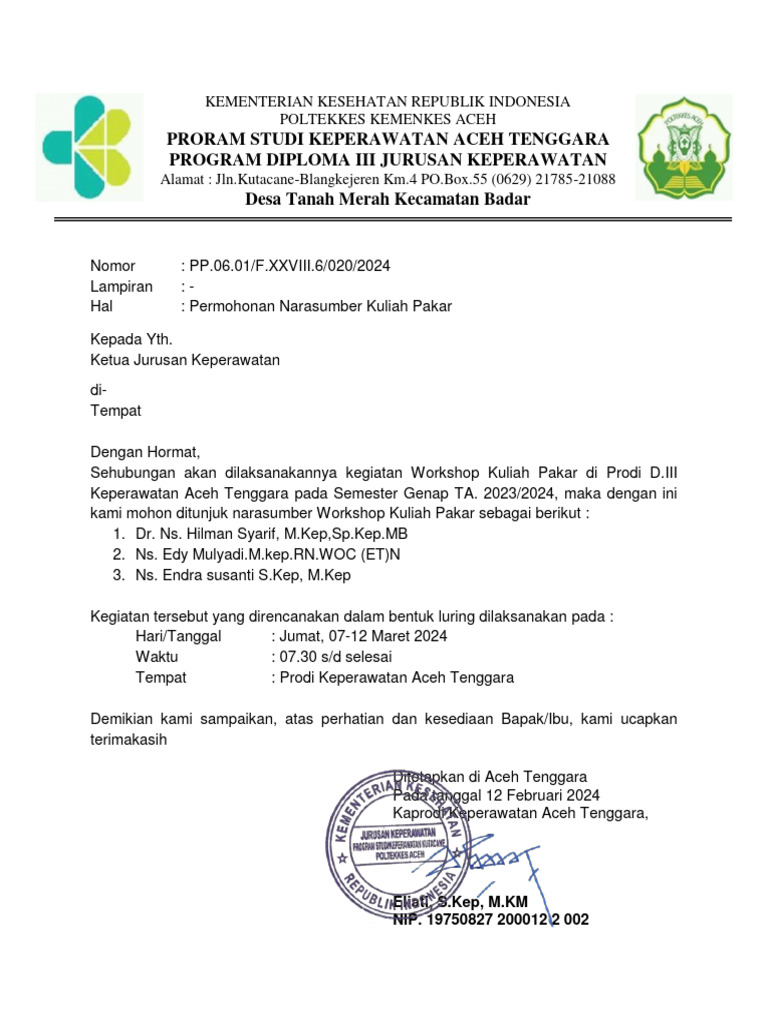 Kuliah Pakar Keperawatan Aceh 2024 | PDF | Kesehatan Holistik