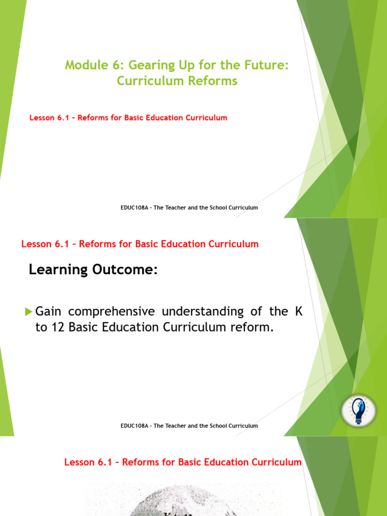 Module 6-Gearing Up For The Future-Curriculum Reforms | PDF ...