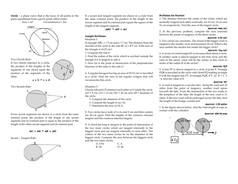 Plane Geometry 02 | PDF | Circle | Tangent