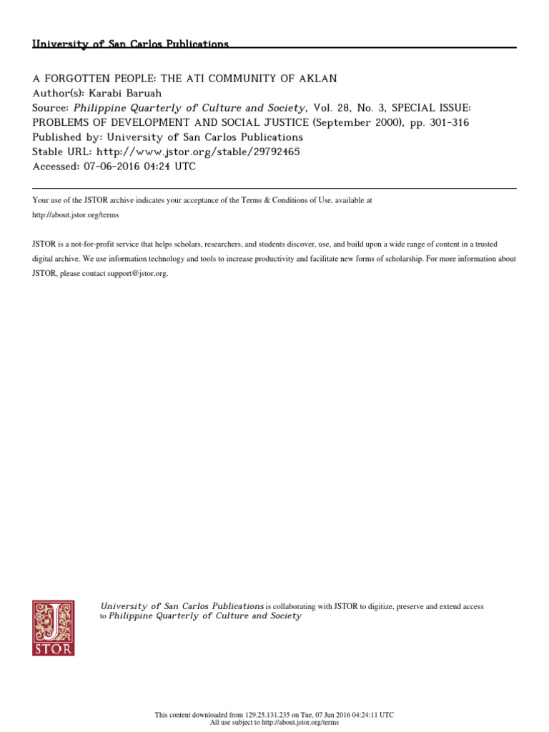 The Ati Community of Aklan: A Study | PDF