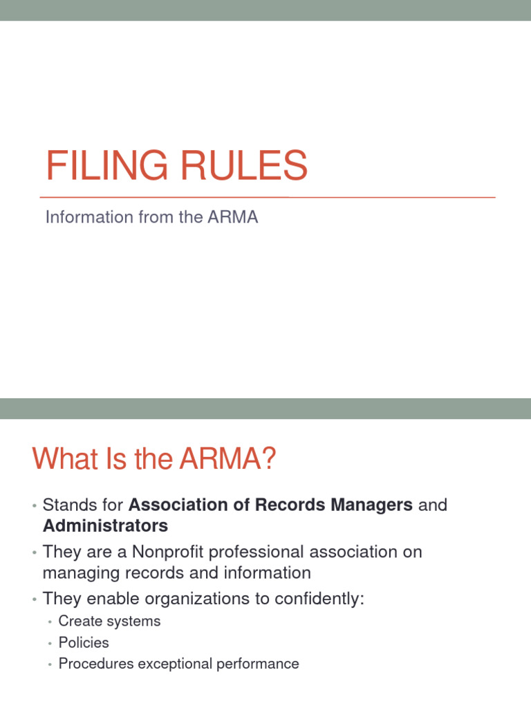 Filing Rules Presentation | PDF | Orthography | Writing