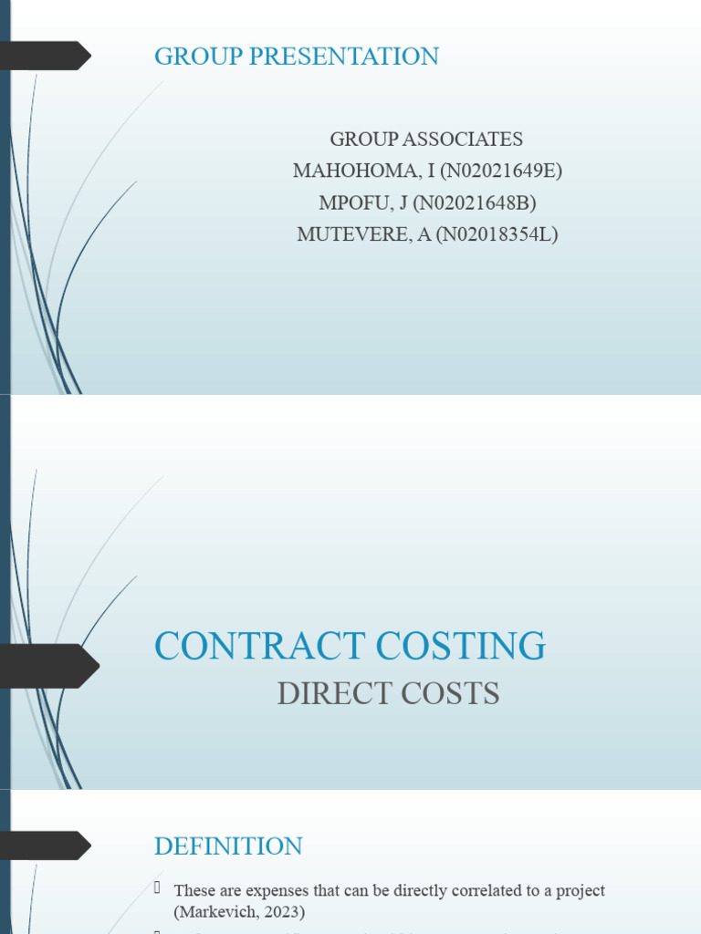 Contract Costing | PDF | Computers