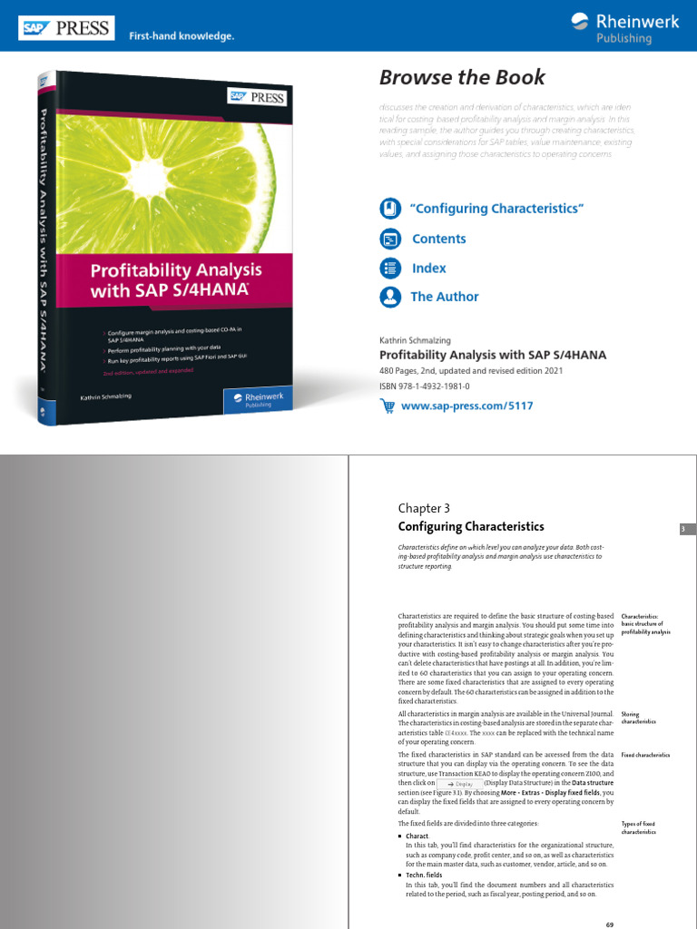 Reading Sample Sap Press Profitability Analysis With Sap S4hana | PDF | Computing | Software